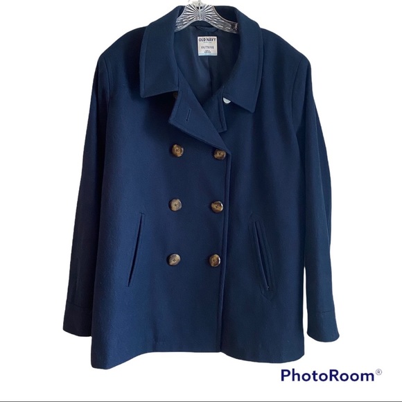 Old Navy | Jackets & Coats | Old Navy Double Breasted Wool Blend Fully Lined Navy Blue Classic ...